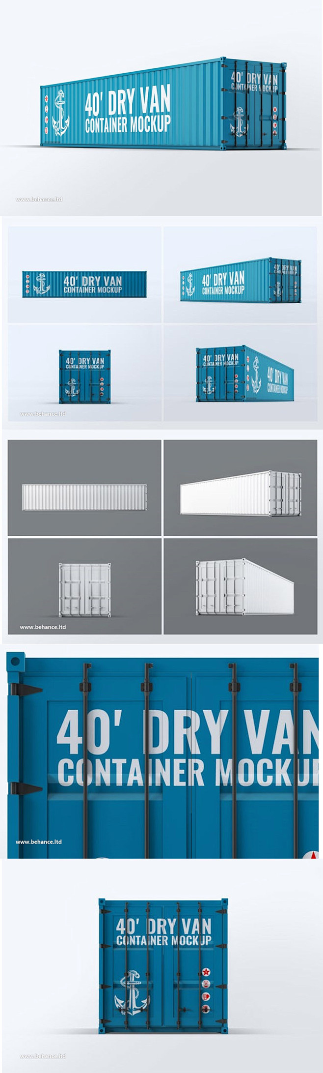 40英尺集装箱外观图案设计样机模板 40ft Dry Van Container Mock-up_样机_乐分享素材网_psd素材_平面素材 ...