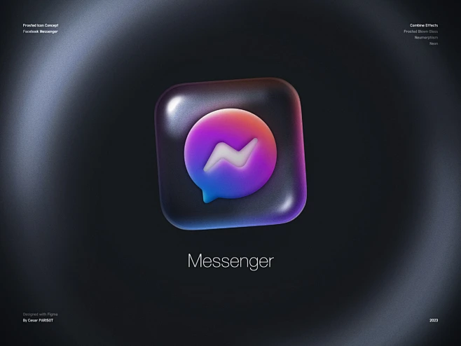 Frosted Glass Bubble Icon - 13 - Facebook Messenger 3d effect blown glass designed with figma ...