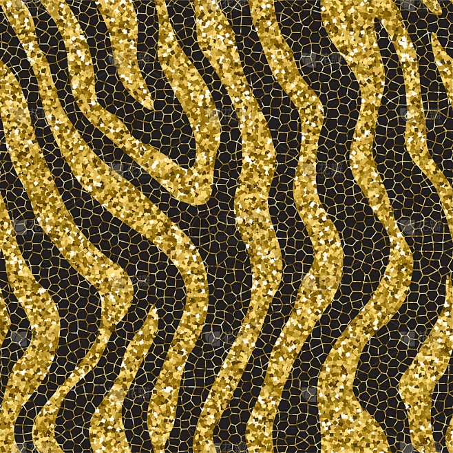 Animal Prints sparkling gold glitter素材-花瓣网