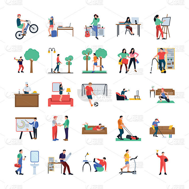 Daily Life Flat Vectors Pack