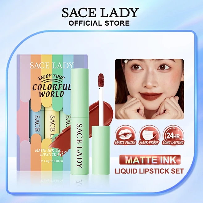 SACE LADY Lip Tint Set Matte Highly Pigmented Waterproof Liquid ...