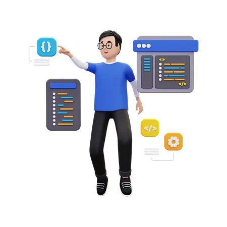 Web development 3D Illustration