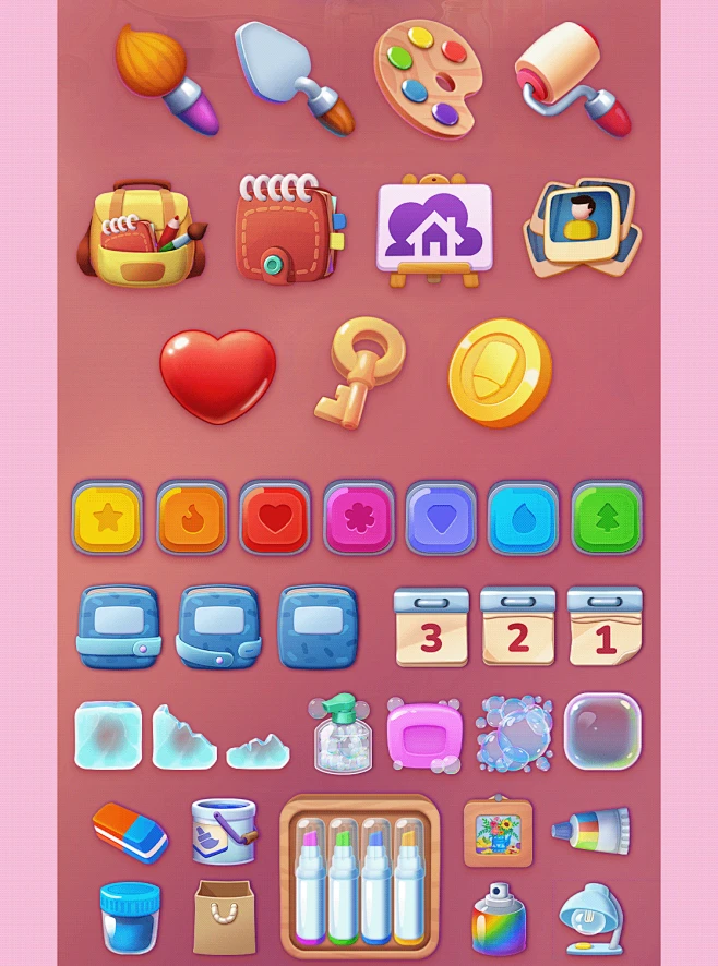 UI ux Icon game 2D mobile game-花瓣网