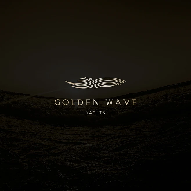 gold golden Golden Wave logo marine sea wave yacht Yachts-花瓣网