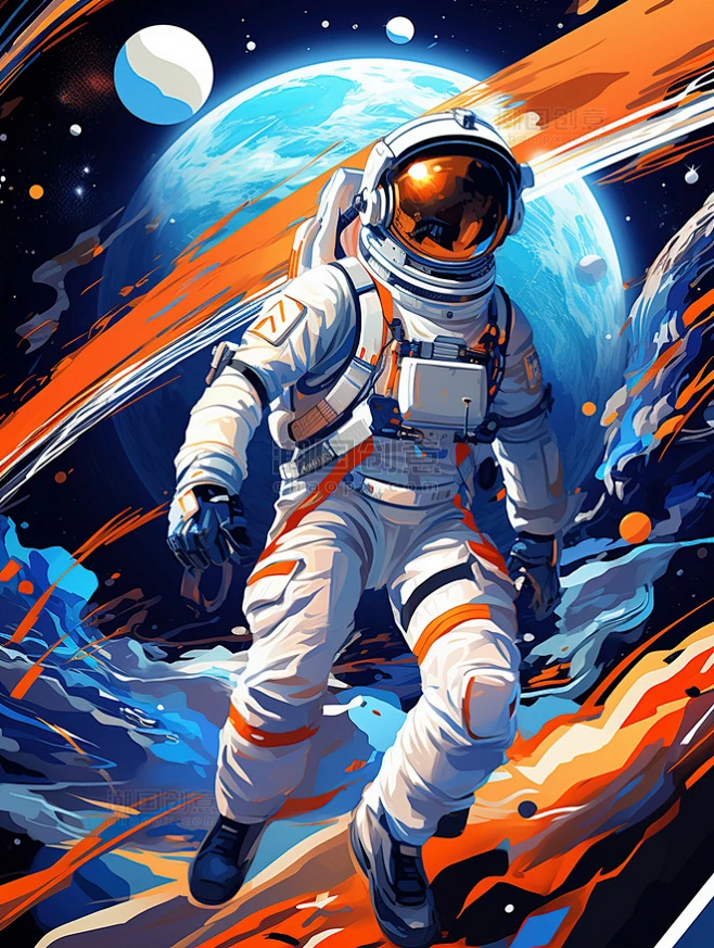 宇航员宇宙科幻人物插图-花瓣网