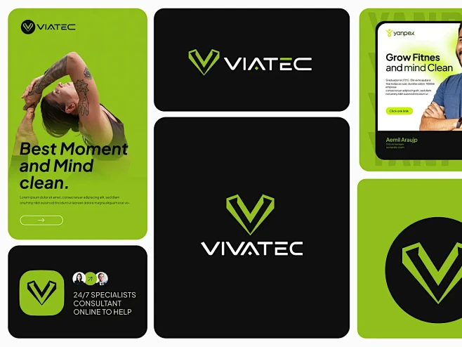 Viatec Modern Minimalist V Letter Logo Design brand design brand ...