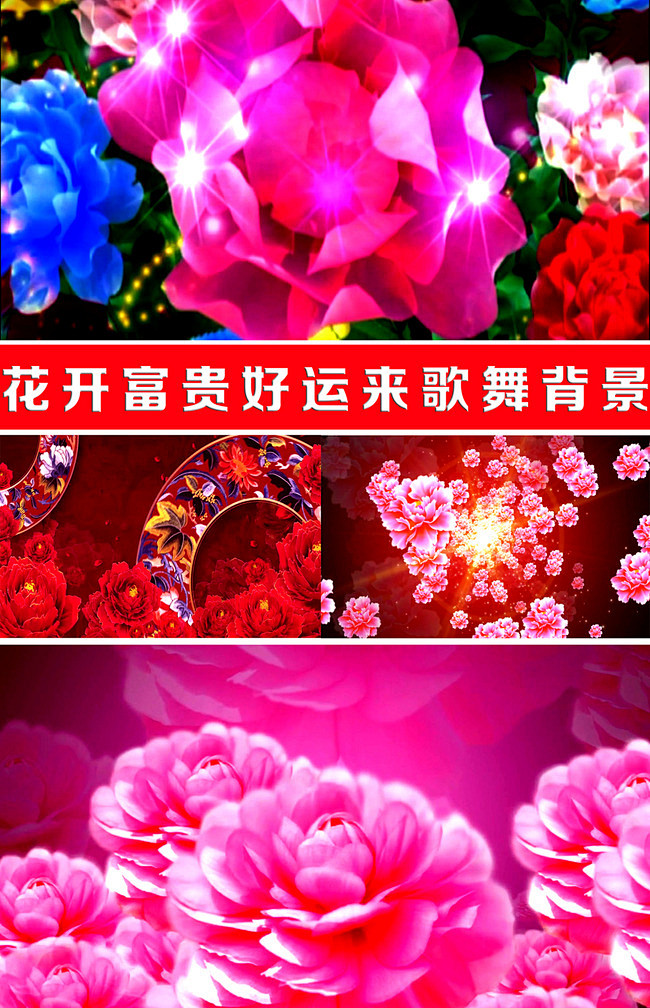 花开富贵好运来配乐歌舞背景视频