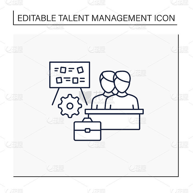 员工任务管理线图标