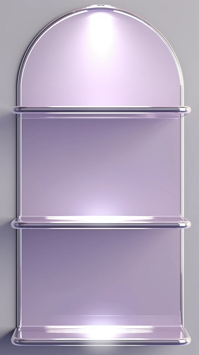 Three shelves in chrome for scientific research, light purple and ...