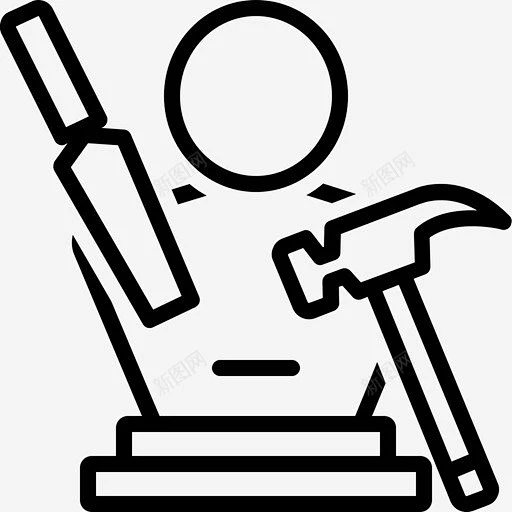 雕刻创意锤子图标 免费下载 页面网页 平面电商 创意素材-花瓣网