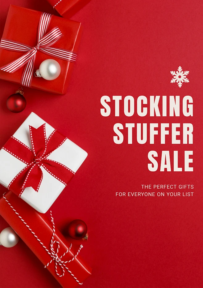 Christmas Stocking Stuffer Sale Gifts Promotion Poster素材-花瓣网