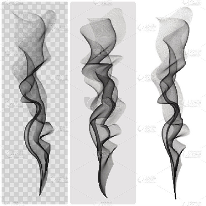 真实的黑烟。向量