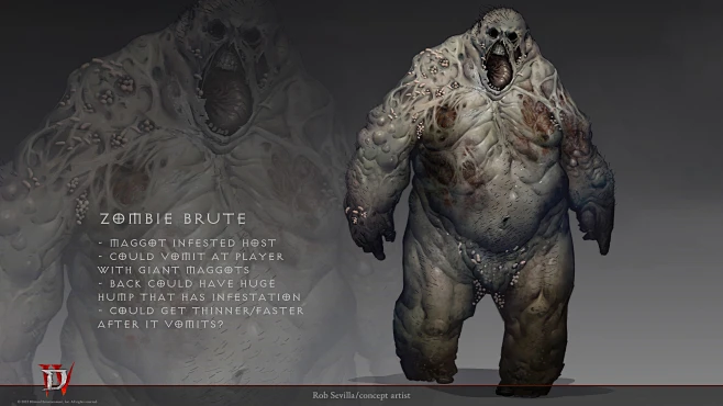 Zombie Brute Concept Art-花瓣网