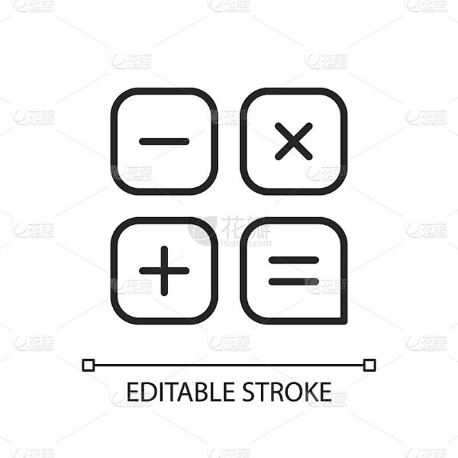 Calculator app pixel perfect linear icon