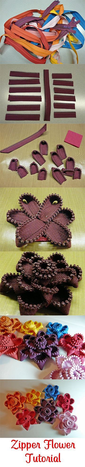 No-Sew Zipper Flower Tutorial