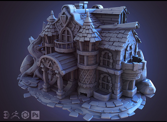 Stylized House 3D, N-hance Studio : Model by: https://www.artstation ...