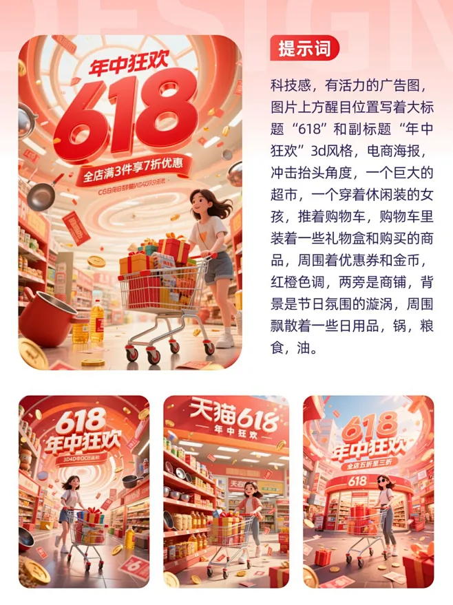 即梦AI生成618海报来袭，案例实测效果惊艳 - 小红书-花瓣网