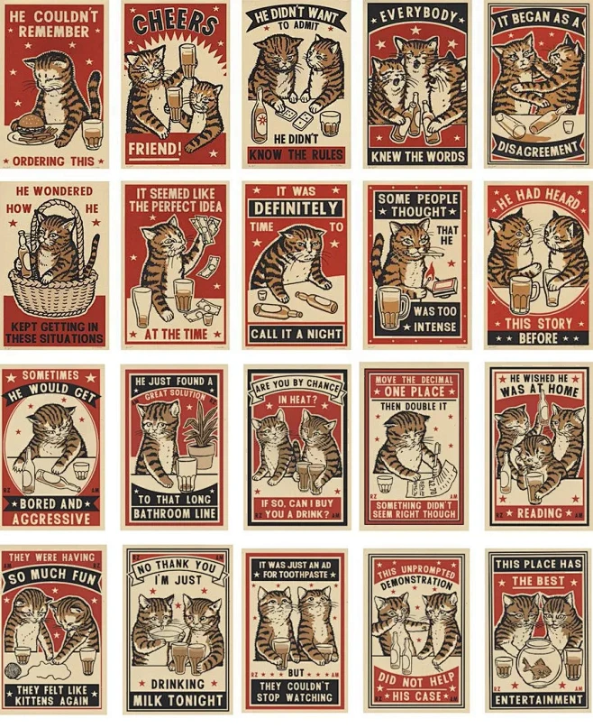 Strike Your Fancy」复古幽默风的火柴盒包装设计】 酷！被这组插画风格的品牌设计深深吸引~-花瓣网
