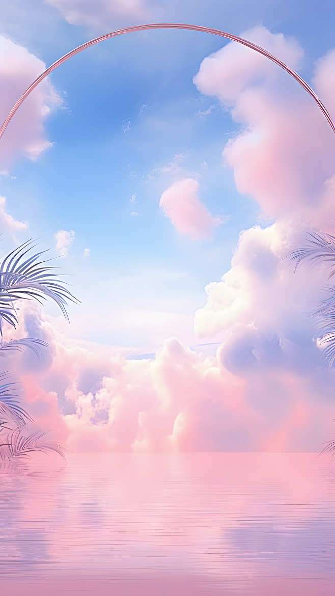 花瓣素材_通用天空展台蓝色背景_193314856