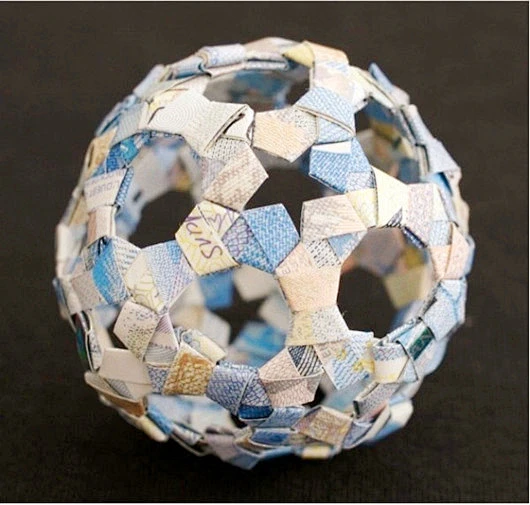 手工折成的创意百变造型钱币-花瓣网