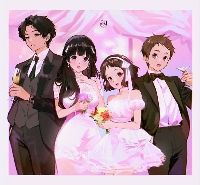 韩国画师양말가게的作品，被甜到了 twi:mery__S2 #冰菓##插画#