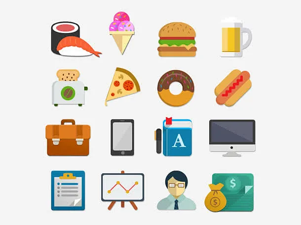 食品商务图标集合免抠素材_88ICON https://88icon.com 后台数据统计模板 网站UI设计 web网页界面设计 UI设计 手机UI 移动UI 响应式UI 网站建设全套模板-花瓣网