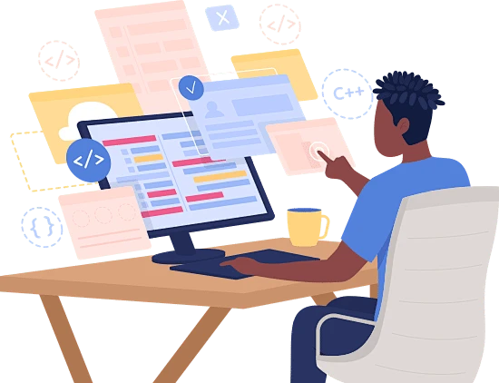 Male Programmer Illustration-花瓣网