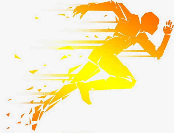渐变奔跑的人高清素材 奔跑的人 渐变 运动 金色 黄色 免抠png 设计图片 免费下载-花瓣网