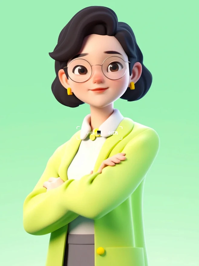 稳重妇女 3D IP人物 MJ文生图-花瓣网