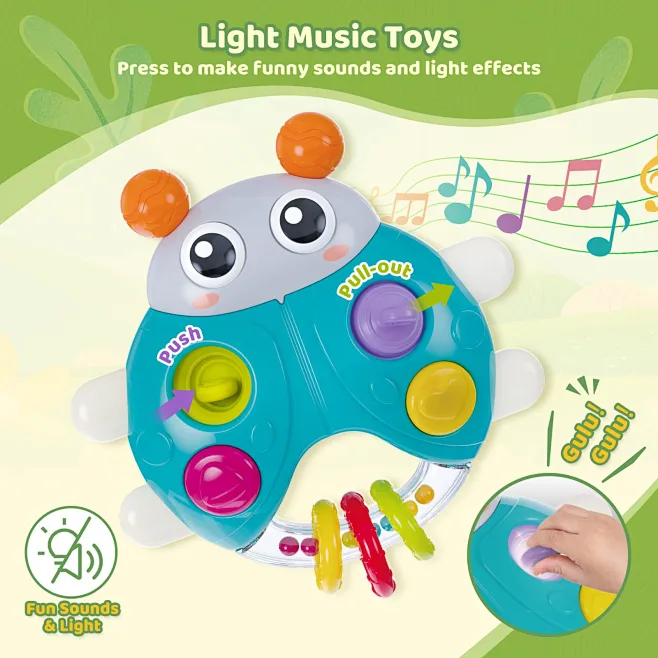 Amazon.com: SURDOTE Ladybug Baby Light Up Toys with Rattle Led Light ...