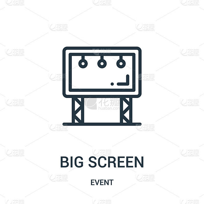 big screen icon vector from event collection. Thin