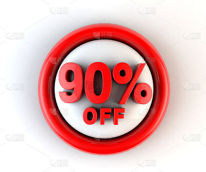 折扣90,3D字孤立