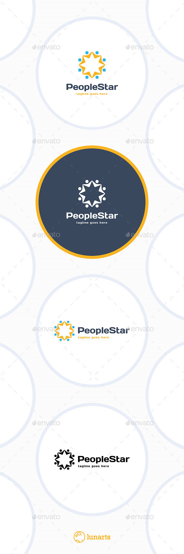 星社区标志——抽象标志模板Star Community Logo - Abstract Logo Templates应用,色彩斑斓、交流、社区 ...