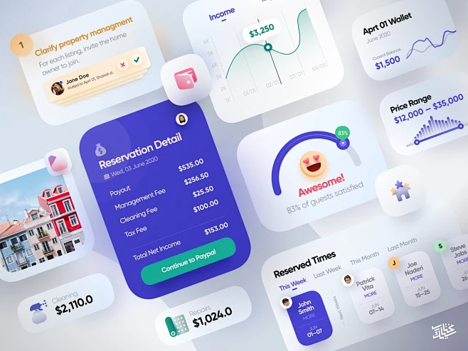 Real Estate — Interface Components minimal ui typography real estate ...