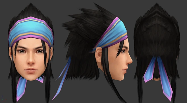 023 中国风武侠风男女发型-微元素Element3ds-花瓣网