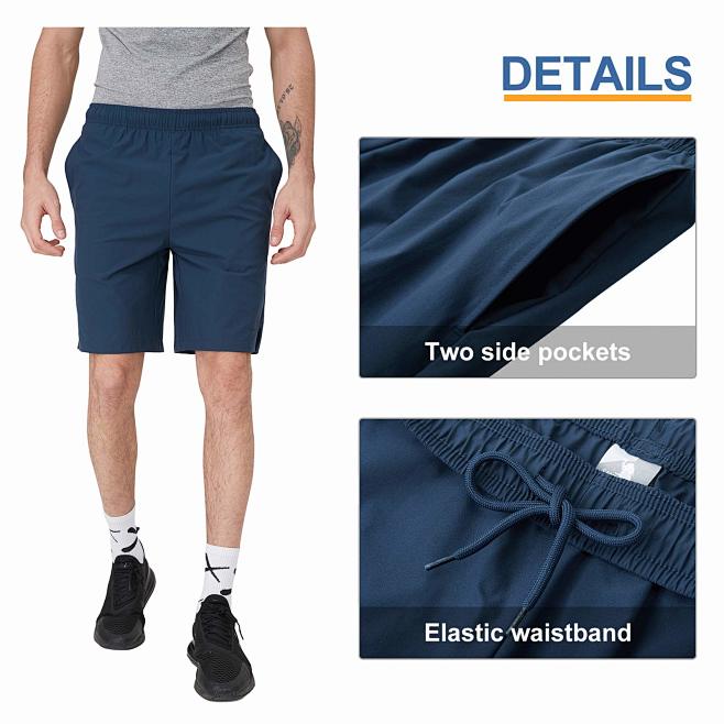 CAMEL CROWN Mens Quick Dry Gym Shorts 2 Packs Running Athletic Shorts 9 ...