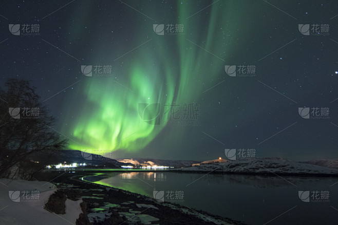 北极光,阿尔塔,挪威,水平画幅,夜晚,雪,无人,弗尹马尔克县,户外,北挪威