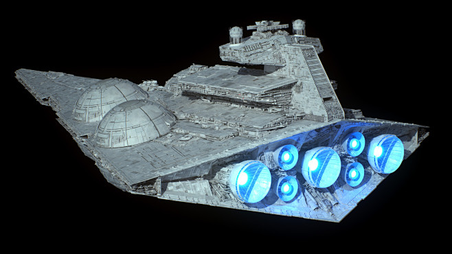 Interdictor Star Destroyer 13，Ansel Hsiao 为星战系列创作了大量飞船作品