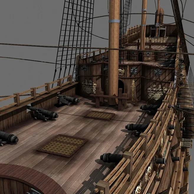 sail ship 3d model max obj fbx 11-花瓣网
