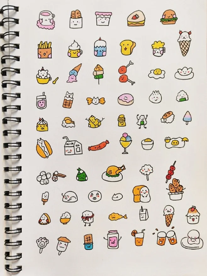 小食物简笔画，吃货必备！赶紧收藏起来呀 -花瓣网