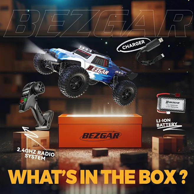 Amazon.com: BEZGAR HM124 Brushless RC Car - 1:12 Scale 52+KM/H High ...