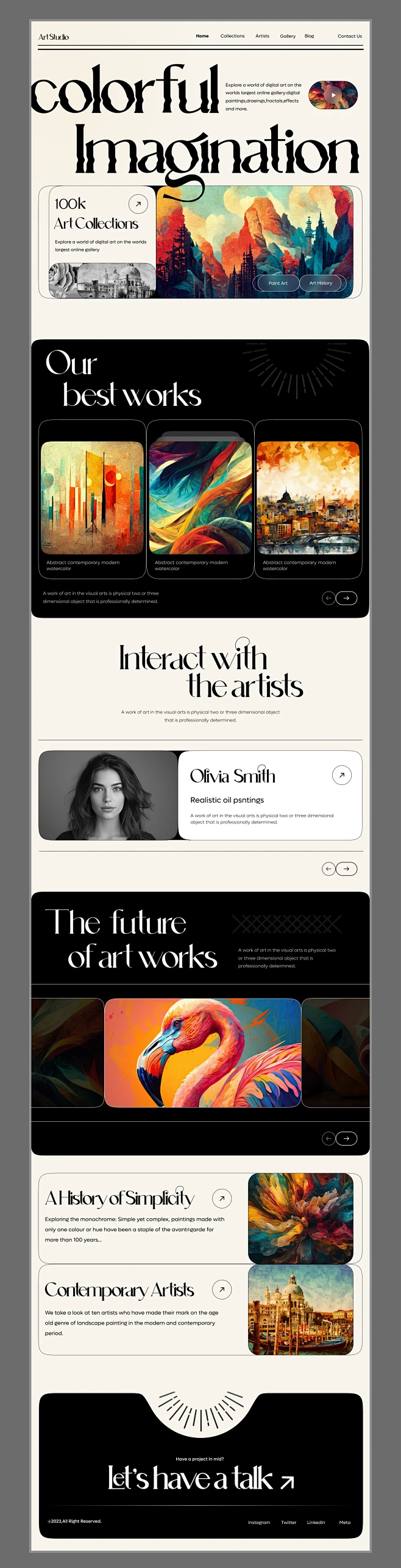 Art Collection landing page by Zahra Mohammadi for Pela Design on ...