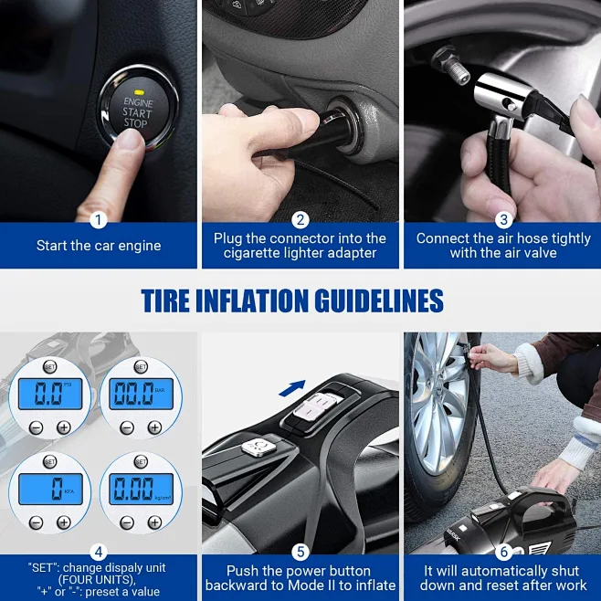 Amazon.com: VARSK 4-in-1 Car Vacuum Cleaner, Tire Inflator Portable Air ...