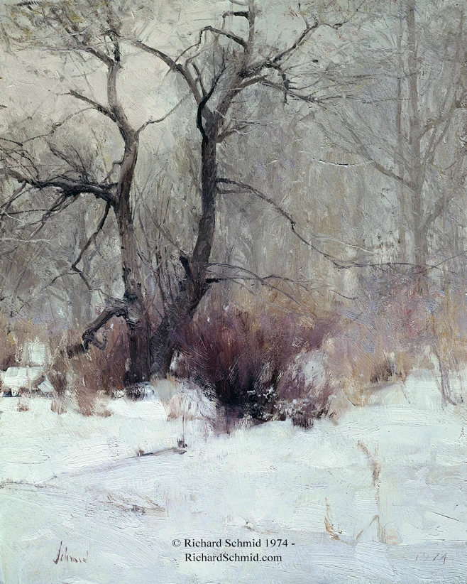 Winter Apple Tree by Richard Schmid-花瓣网