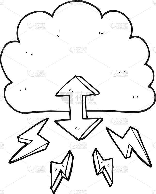 黑白卡通数字云