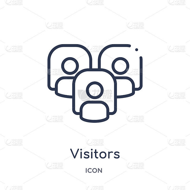 Linear visitors icon from Hockey outline collectio