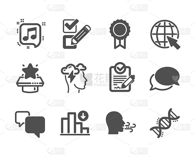 Set of Education icons, such as Messenger, Speech