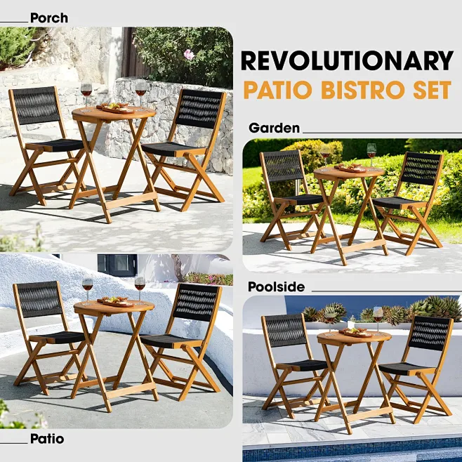 Amazon.com: IDZO Wood Rope Design Heavy Duty 400lbs Capacity Patio ...