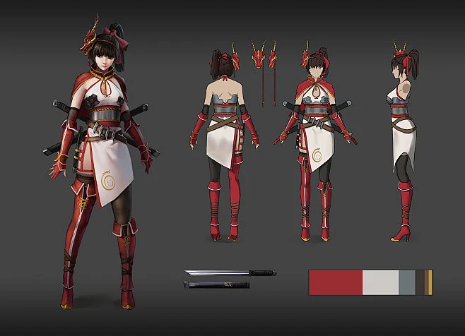 【角色设计】原画-三视图-花瓣网