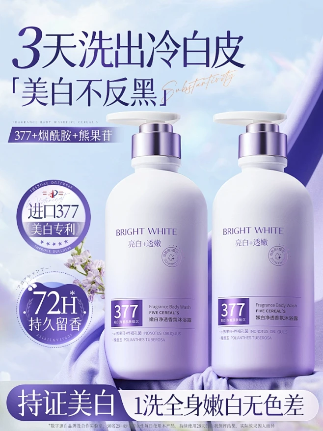 377美白沐浴露烟酰胺全身持久留香72小时香水乳液正品品牌排行榜-tmall.com天猫-花瓣网